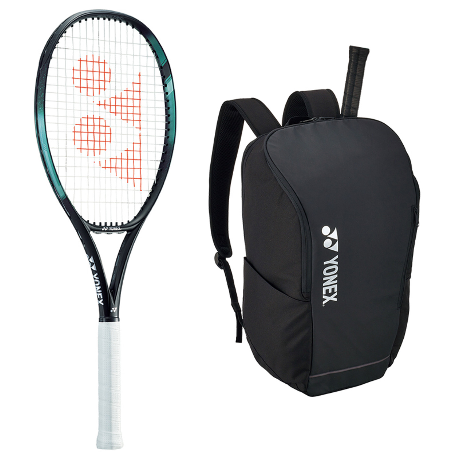 YONEX EZONE 100L 285 GR. + BACKPACK ZWART » TennisDirect.nl